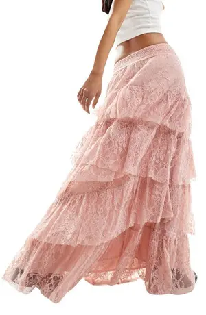 MISS SELFRIDGE Tiered Lace Maxi Skirt