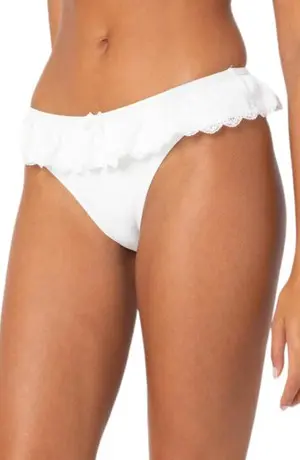 EDIKTED Ruffle Lace Trim Bikini Bottom