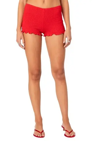 EDIKTED Valentina Smocked Shorts
