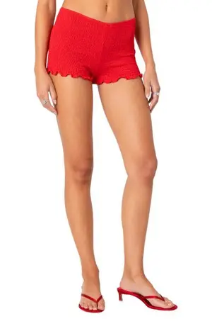 EDIKTED Valentina Smocked Shorts