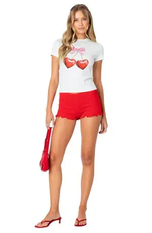 EDIKTED Valentina Smocked Shorts