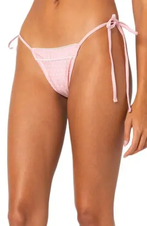 EDIKTED Contrast Dot Side Tie Bikini Bottoms