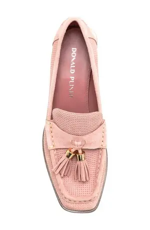 DONALD PLINER Moc-toe Suede Loafer - Rose