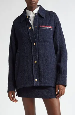 Thom Browne Drop Shoulder Outerwear For Women
