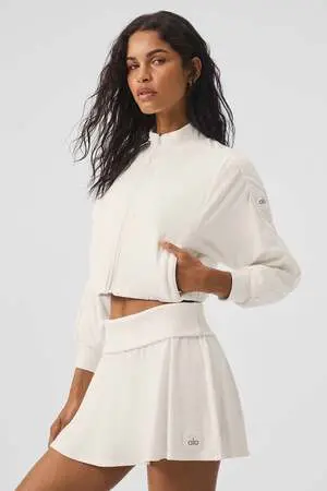 Alo Yoga Cropped Full Zip Jacket Ivory