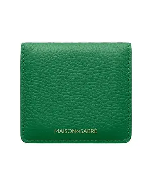 MAISON DE SABRE Leather Compact Mirror - Emerald Lily