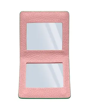 MAISON DE SABRE Leather Compact Mirror - Emerald Lily