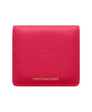 MAISON DE SABRE Leather Compact Mirror - Fuchsia Lavender