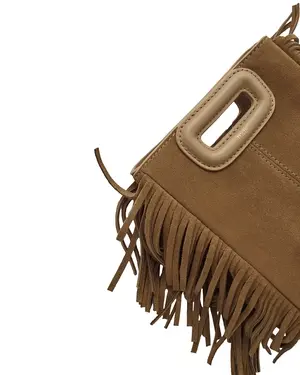 Maje Mini Fringe Suede Crossbody Bag