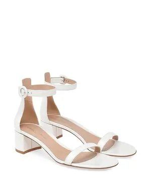 GIANVITO ROSSI Gaeta 45 Sandal - White Nappa Leather