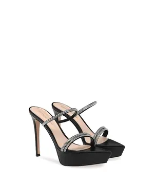 GIANVITO ROSSI Cannes Platform Mules - Black