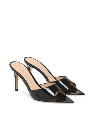 GIANVITO ROSSI Elle 85 Mules - Black Nappa Leather