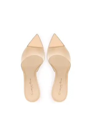 GIANVITO ROSSI Elle 85 Mules - Neutrals