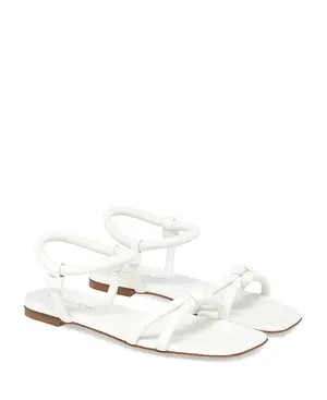 GIANVITO ROSSI Juno 05 Flat Sandals - White Leather