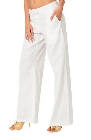 EDIKTED Arya Cotton Pants - Cream