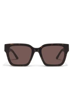 Quay Drive In 66mm Square Sunglasses - Dark Tort/ Brown