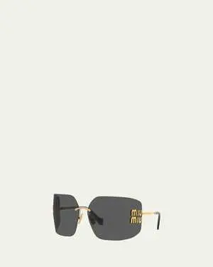 Miu Miu Mu 54ys 80 Rimless Sunglasses - Dark Grey