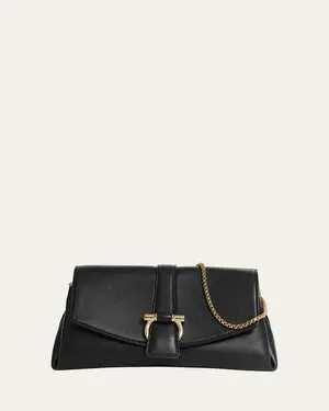 FERRAGAMO F-show Small Flap Shoulder Bag - Nero