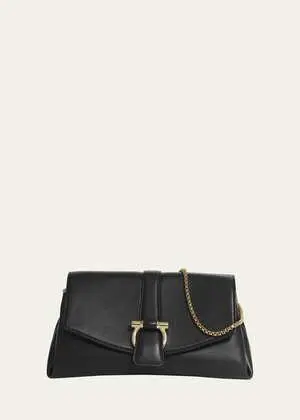 FERRAGAMO F-show Small Flap Shoulder Bag - Nero