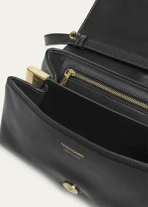FERRAGAMO F-show Small Flap Shoulder Bag - Nero