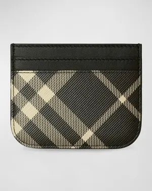 Burberry Sandon Check Card Case - Blackcalico