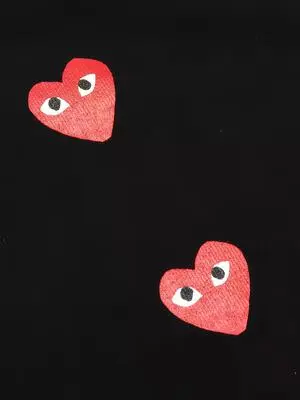 Play Comme Des Garcon Heart Detail Long Sleeve Sweater - Black