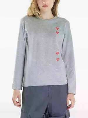 Play Comme Des Garcon Heart-print T-shirt - Grey