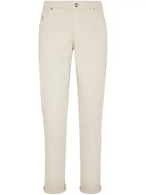 Brunello Cucinelli Logo-embroidered Jeans
