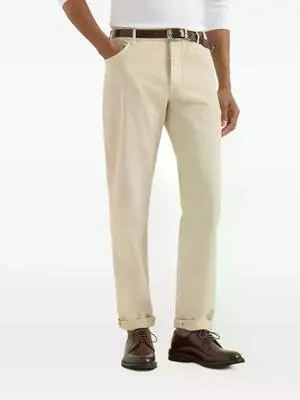 Brunello Cucinelli Logo-embroidered Jeans - Neutrals