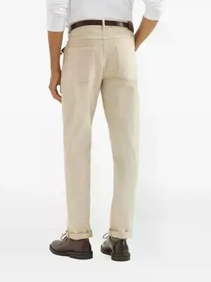 Brunello Cucinelli Logo-embroidered Jeans - Neutrals