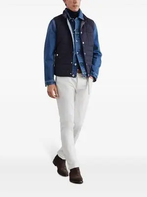 Brunello Cucinelli Logo-embroidered Jeans - White
