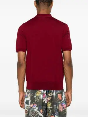 Play Comme Des Garcon V-neck Wool Cardigan - Red