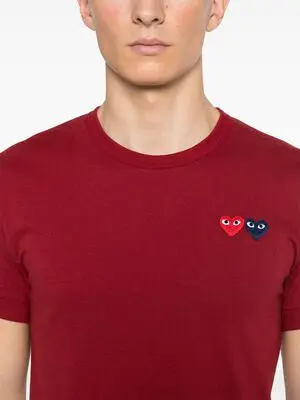 Play Comme Des Garcon Heart-patch T-shirt - Red