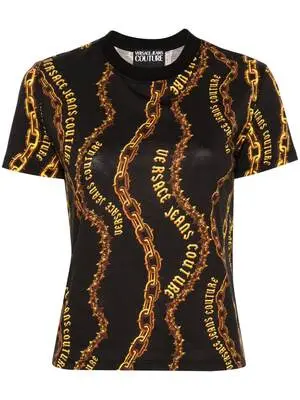 Versace Chain Print T-shirts For Women