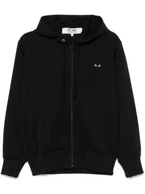 Play Comme Des Garcon Heart-patch Zip-up Hoodie