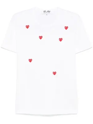 Play Comme Des Garcon Comme Des Garçons Play Heart-Print T-Shirt White