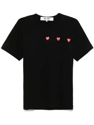 Black Heart Print T-Shirts for Women