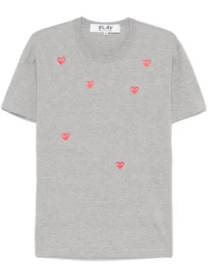 Play Comme Des Garcon Heart-print T-shirt - Grey