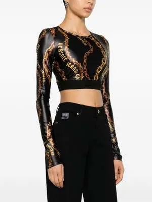 Versace Chain Couture Cropped Top