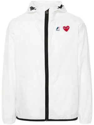Play Comme Des Garcon X K-way Heart-patch Lightweight Jacket - White