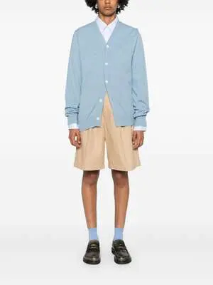 Play Comme Des Garcon Heart-patch Wool Cardigan - Blue