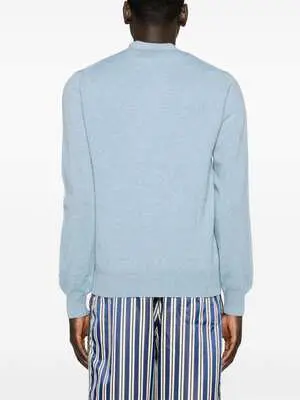 Play Comme Des Garcon Heart-patch Wool Cardigan - Blue
