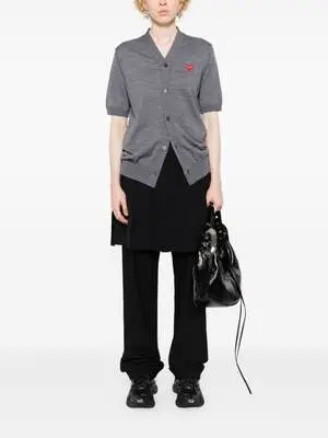 Play Comme Des Garcon Heart Patch Wool Cardigan