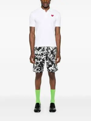 Play Comme Des Garcon Appliqué Polo Shirt - White