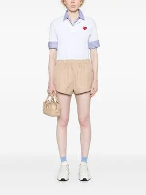 Play Comme Des Garcon Appliqué Polo Shirt - White