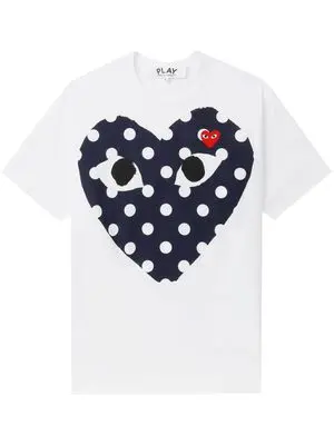 Play Comme Des Garcon Heart-print T-shirt - White