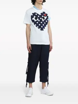 Play Comme Des Garcon Heart-print T-shirt - White