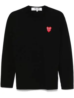 Play Comme Des Garcon Heart Patch T-shirt - Black