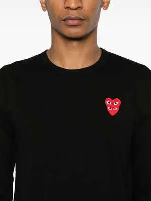 Play Comme Des Garcon Heart Patch T-shirt - Black