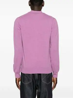 Play Comme Des Garcon Heart-patch Wool Cardigan - Purple